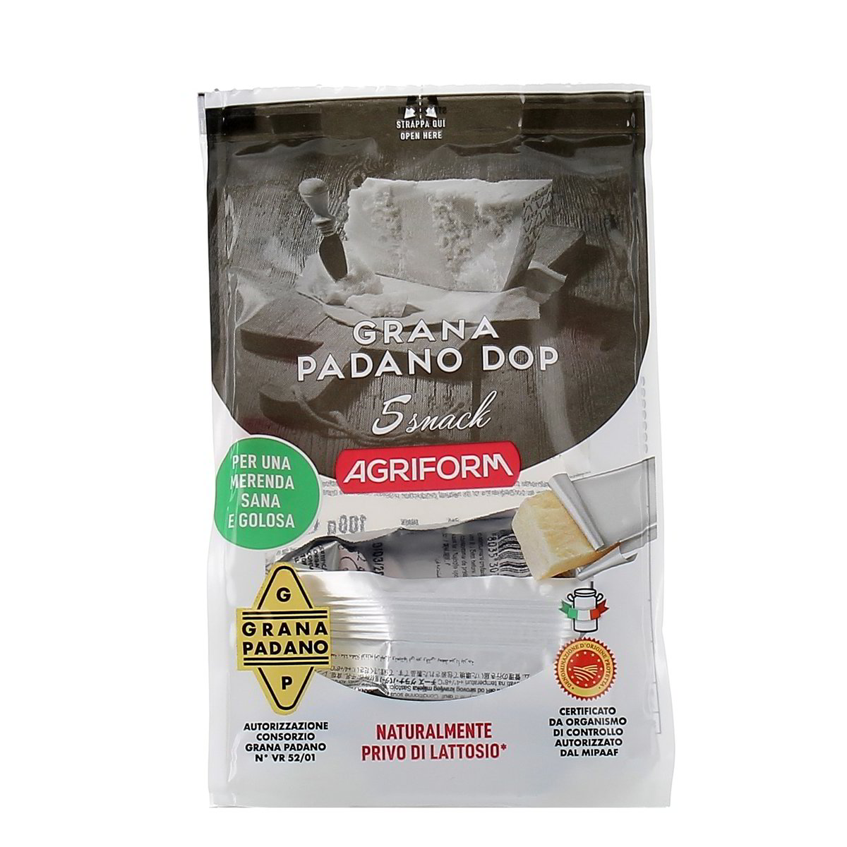 GRANA PADANO DOP SNACK AGRIFORM 5x20 g (Minimo € 2,59 - 23,1 %) in ...